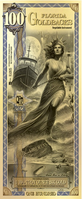 100 Florida Goldback - Aurum Gold Note (24k) – ZM