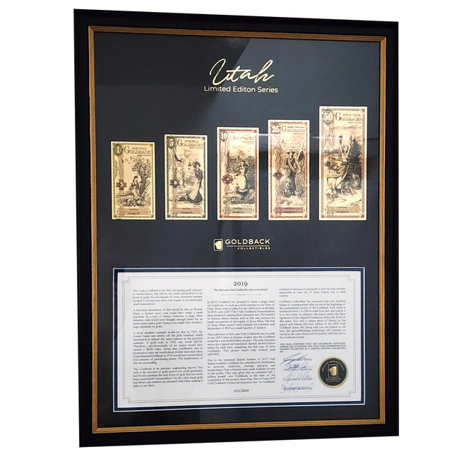 2019 Utah Goldback Signed Frame Set (#95 of 200) – ZM