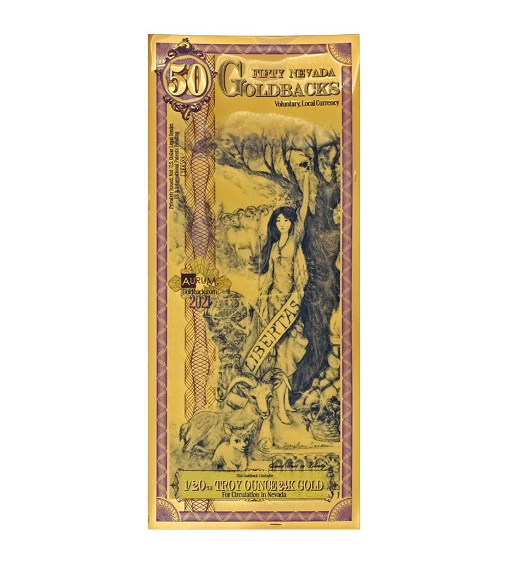 50 Nevada Goldback (2021) - Aurum Gold Note (24k) – ZM