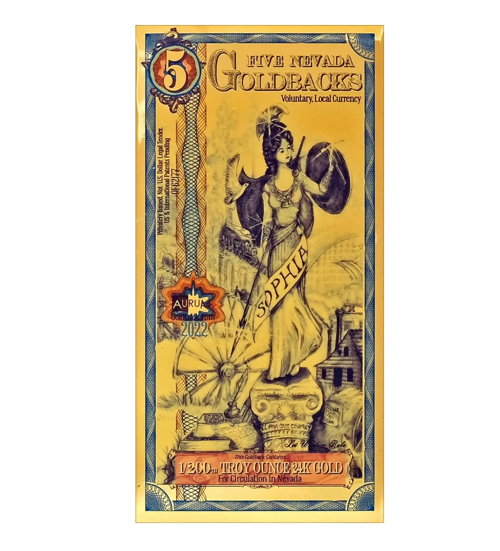 5 Nevada Goldback (2022) - Aurum Gold Note (24k) – ZM