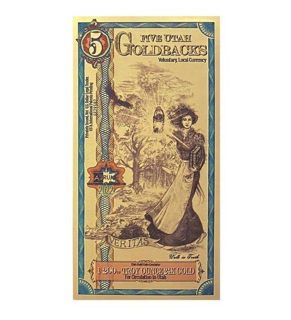 5 Utah Goldback (2022) - Aurum Gold Note (24k) – ZM