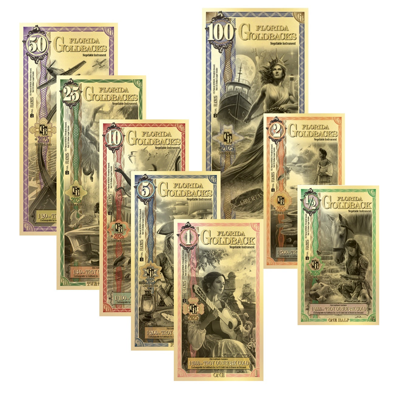 Florida Goldback (Extended Bundle Pack) - Aurum Gold Note (24k) – ZM