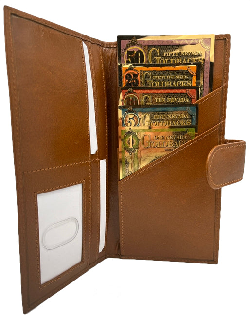 Nevada Goldback Brown Wallet (Bundle Pack) - Aurum Gold Note (24k) – ZM
