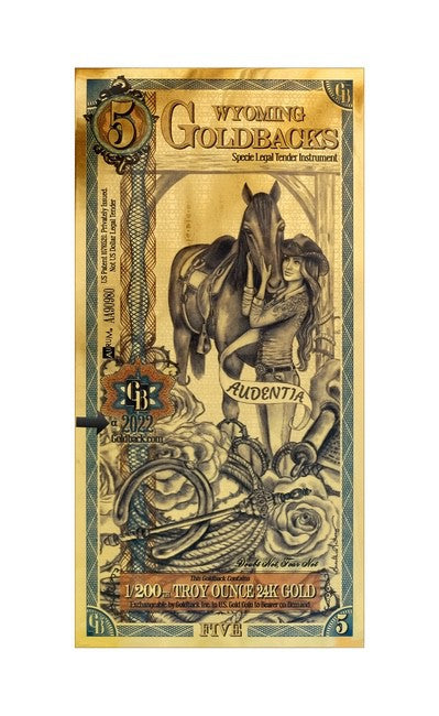 2022 Alpha 5 Wyoming Goldback - Aurum Gold Note (24k) – ZM