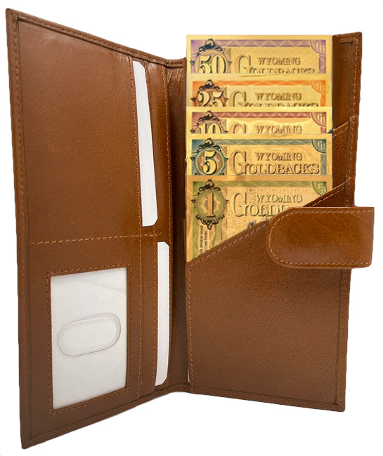 Wyoming Goldback Brown Wallet (Bundle Pack) - Aurum Gold Note (24k) – ZM