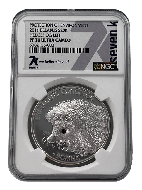 2011 Belarus Hedgehog NGC PF70 Silver Coin – ZM