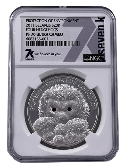 2011 Belarus Four Hedgehogs NGC PF70 Silver Coin – ZM