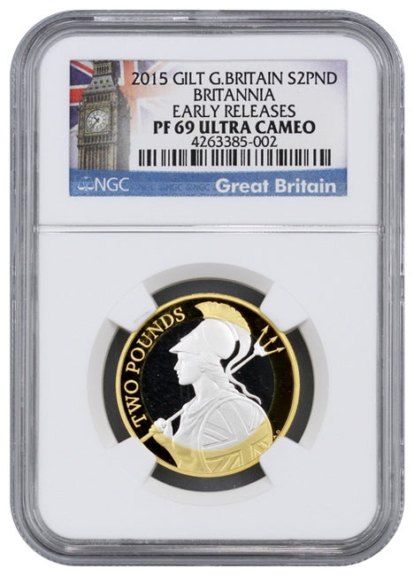 2015 Great Britain 1 oz Silver Britannia Gilt Proof £2 NGC PF69 – ZM