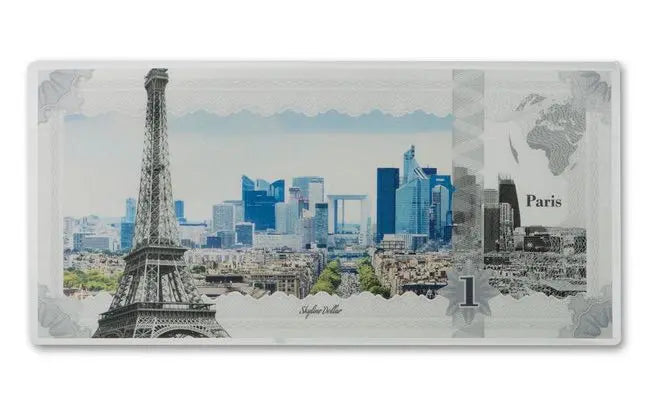2018 Cook Islands 1 Dollar 5 gram Silver Paris Skyline Dollar Note – ZM