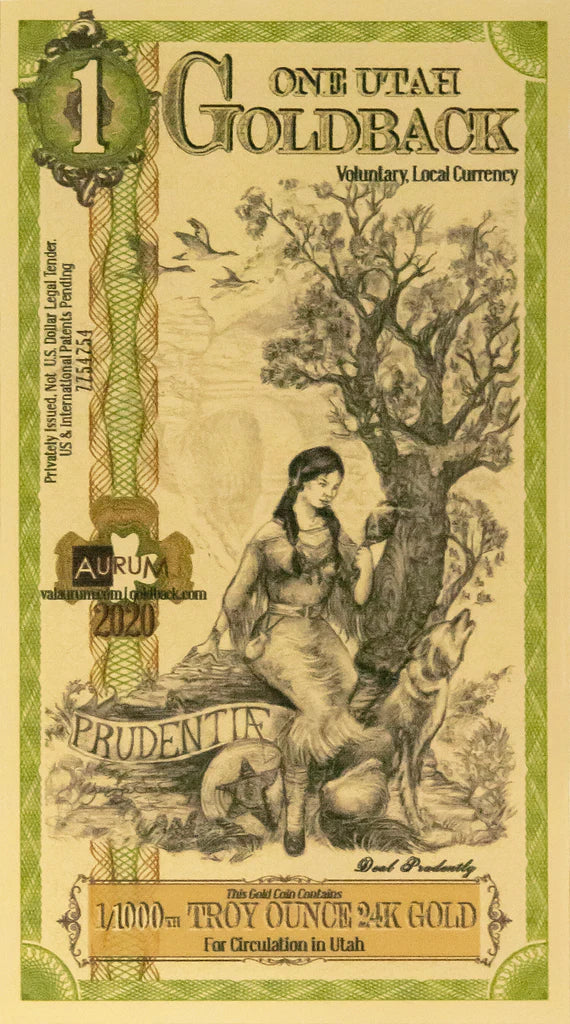 1 Utah Goldback 2020 - Aurum Gold Note (24k) – ZM