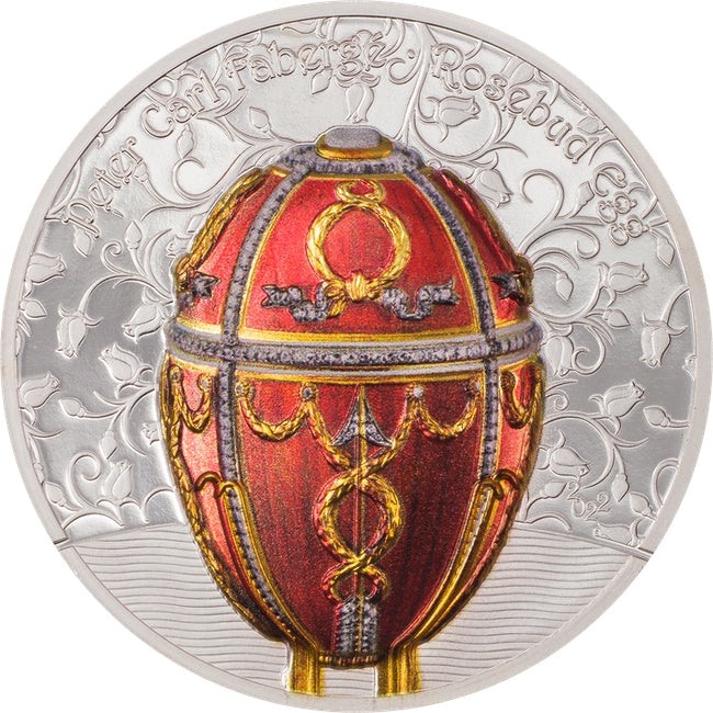 2022 Mongolia Rosebud Fabergé Egg 2 oz Silver Proof Coin – ZM