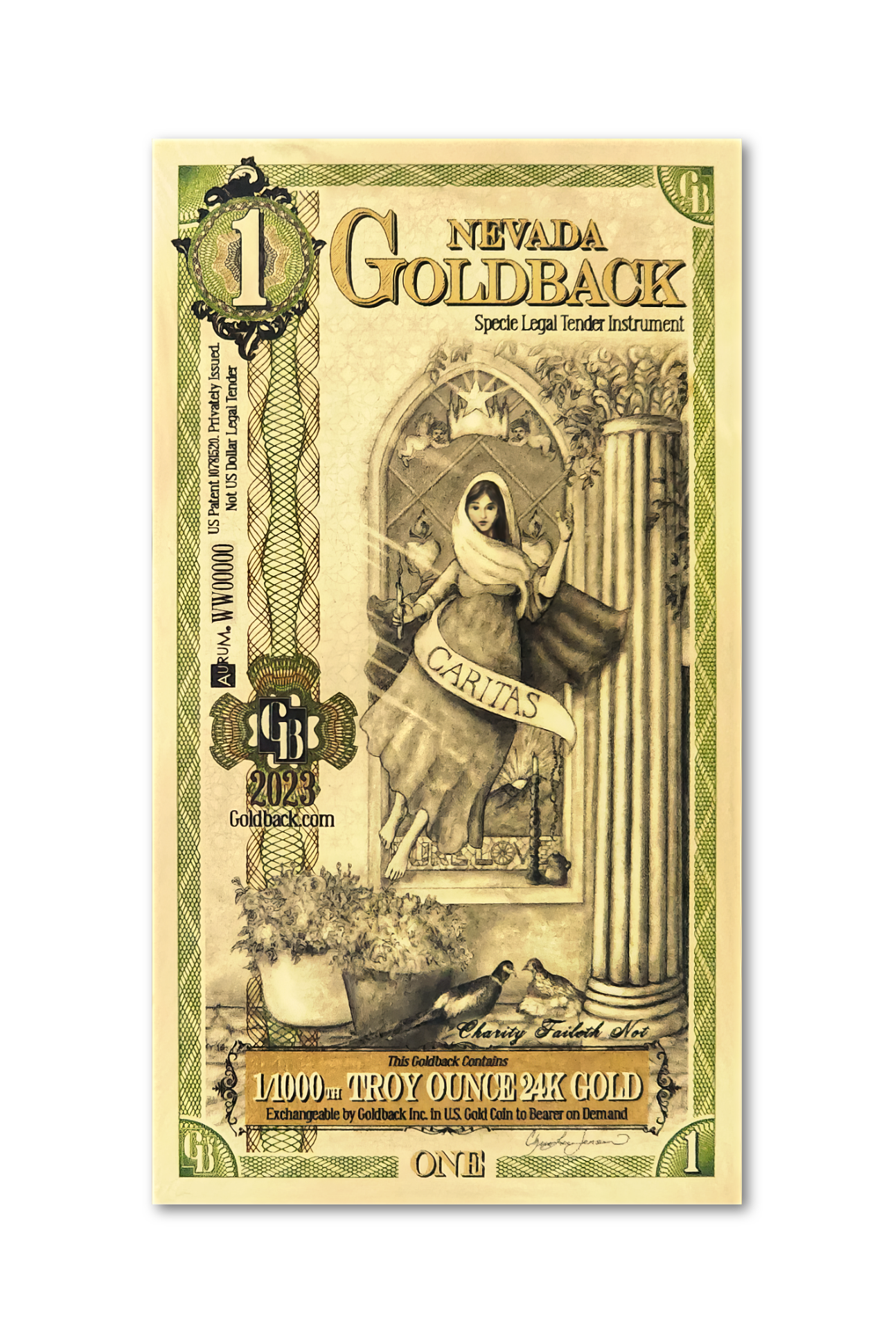 1 Nevada Goldback - Aurum Gold Note (24k) | Goldbacks a Good Investment ...